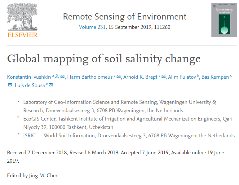 Global mapping of soil salinity change | ISRIC